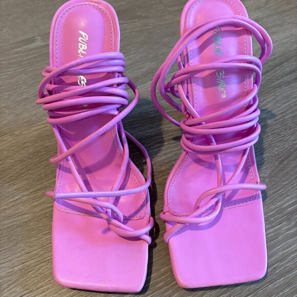 Public Desire | Shoes | Public Desire Bubblegum Hot Pink Strappy Heels ...
